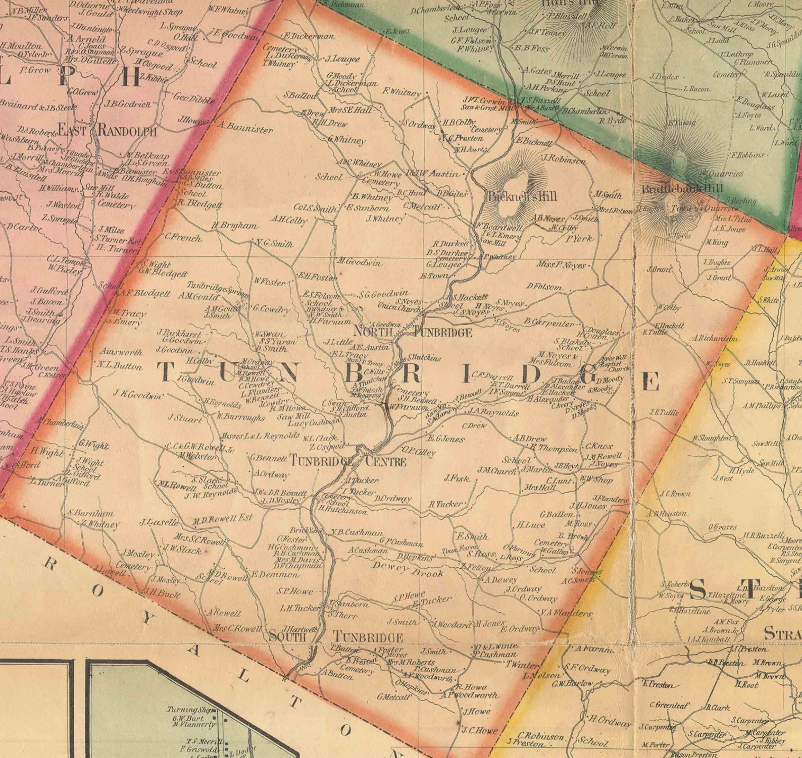 Orange County Vermont 1858 LAMINATED Old Wall Map Reprint - Etsy