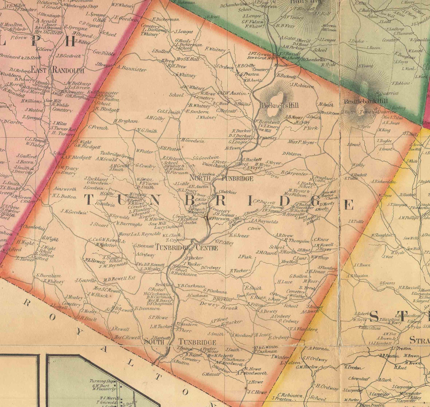 Orange County Vermont 1858 LAMINATED Old Wall Map Reprint | Etsy