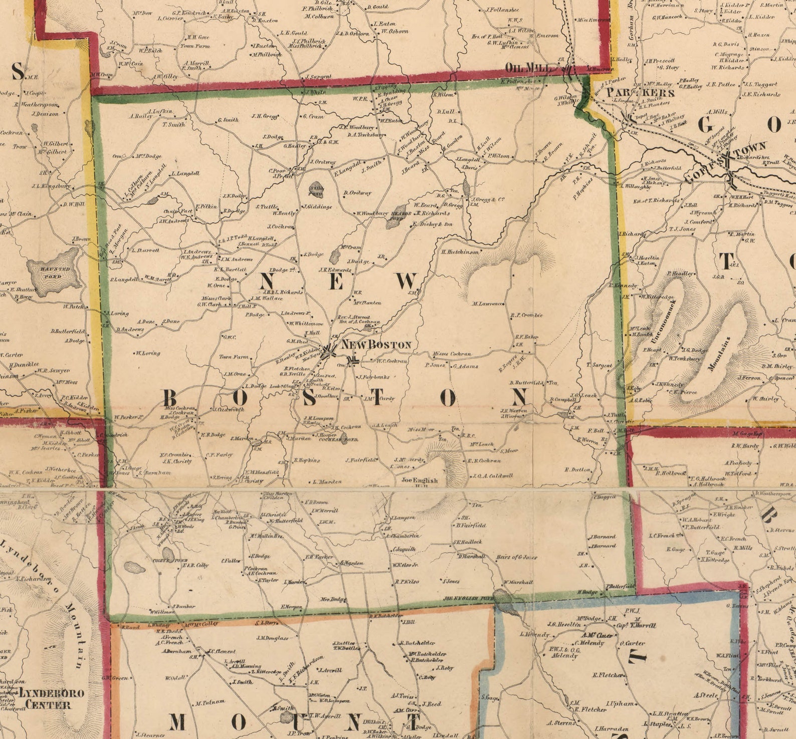 Hillsboro County, New Hampshire 1858 - Magnetic North Orientation ...