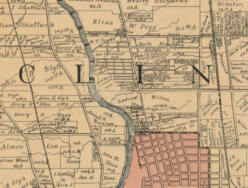 Franklin County Ohio 1895 Old Wall Map Reprint With - Etsy