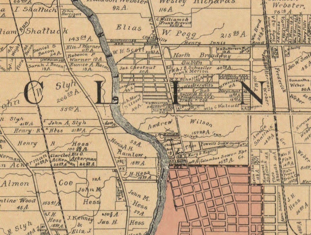 Franklin County Ohio 1895 Old Wall Map Reprint With | Etsy
