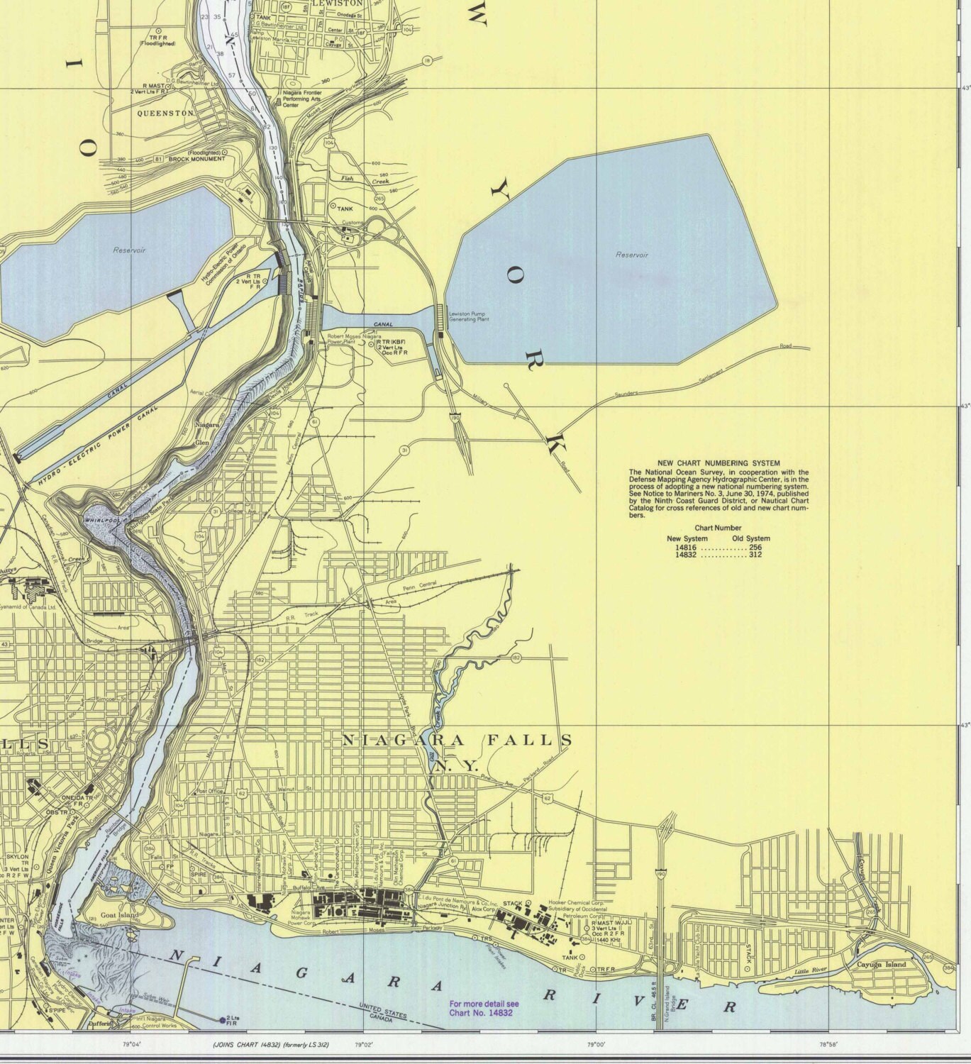 Lower Niagara River 1975 New York and Ontario Nautical | Etsy