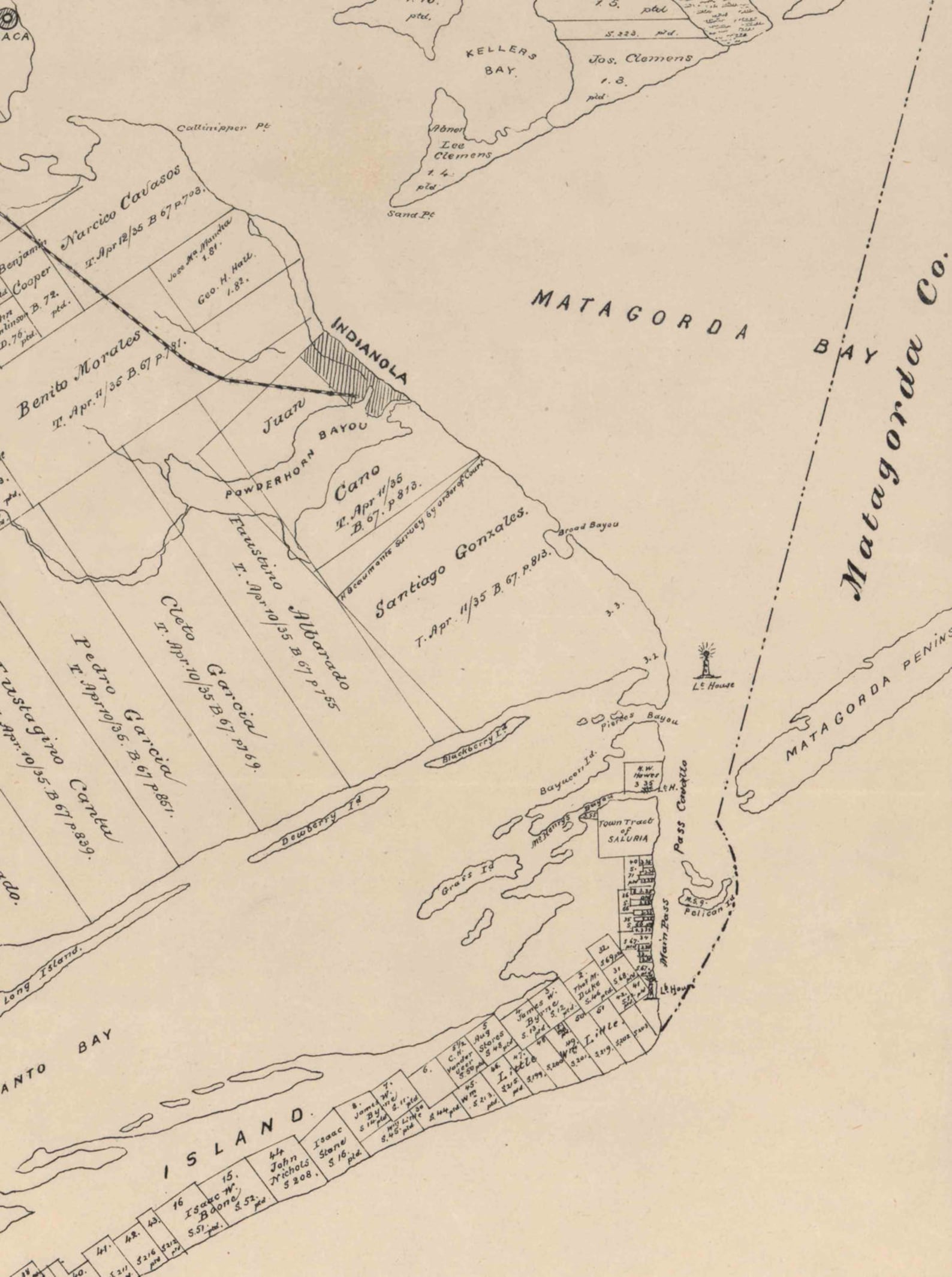 Calhoun County Texas 1879 Old Wall Map Reprint With Land | Etsy