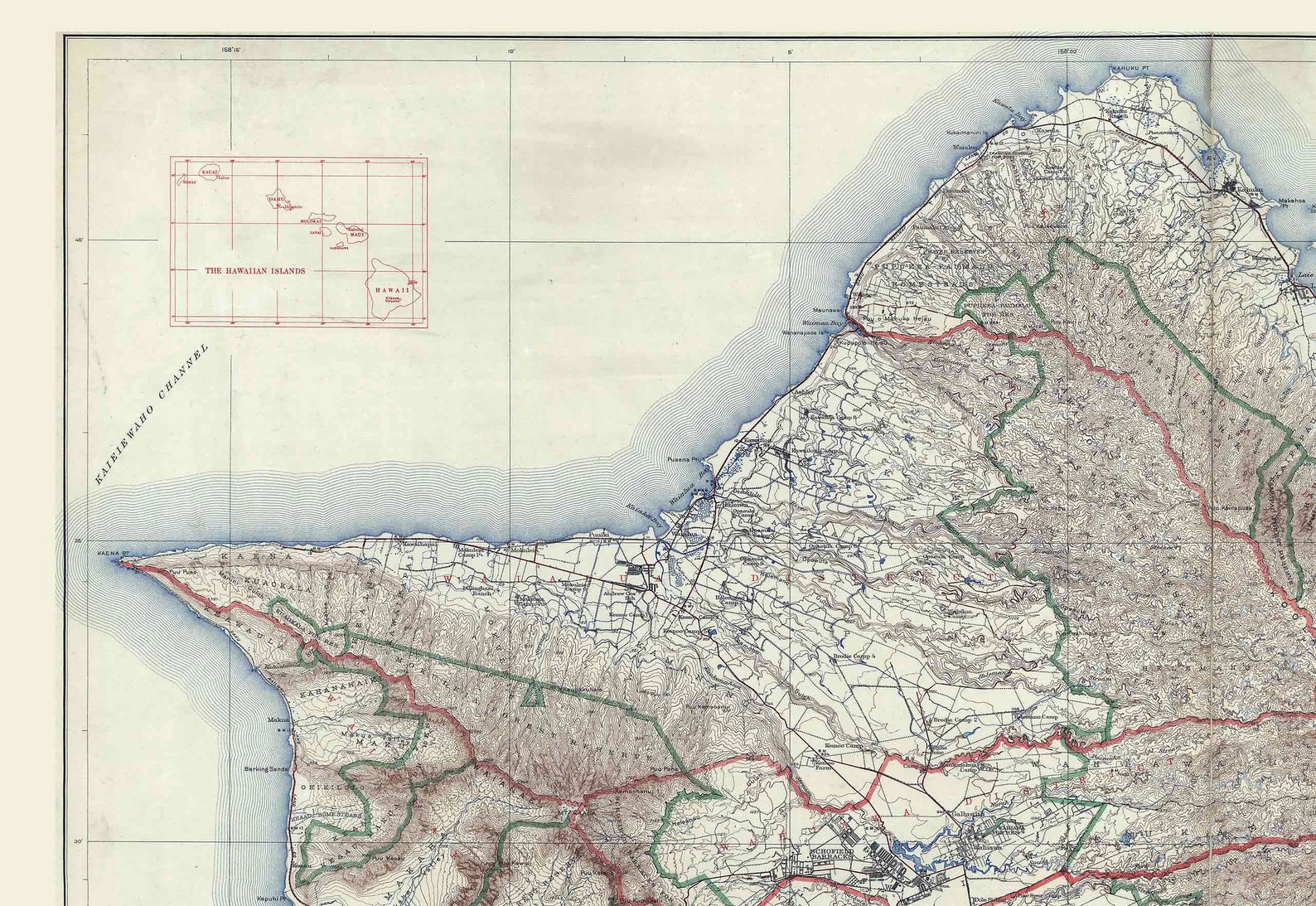 Old Map of Oahu 1938 - USGS Special Map- Hawaiian Islands - Etsy