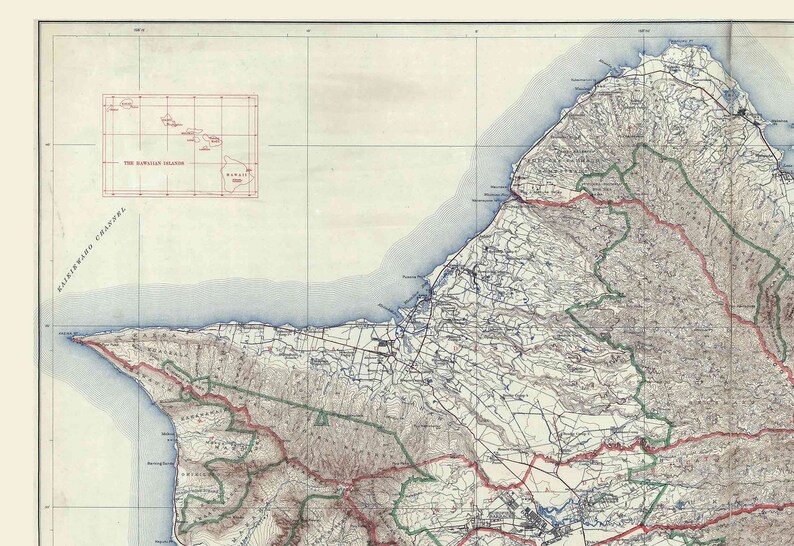 Old Map of Oahu 1938 USGS Special Map Hawaiian Islands | Etsy