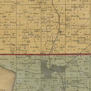 Auglaize County Ohio 1860 - Old Wall Map Reprint With Homeowner Names ...