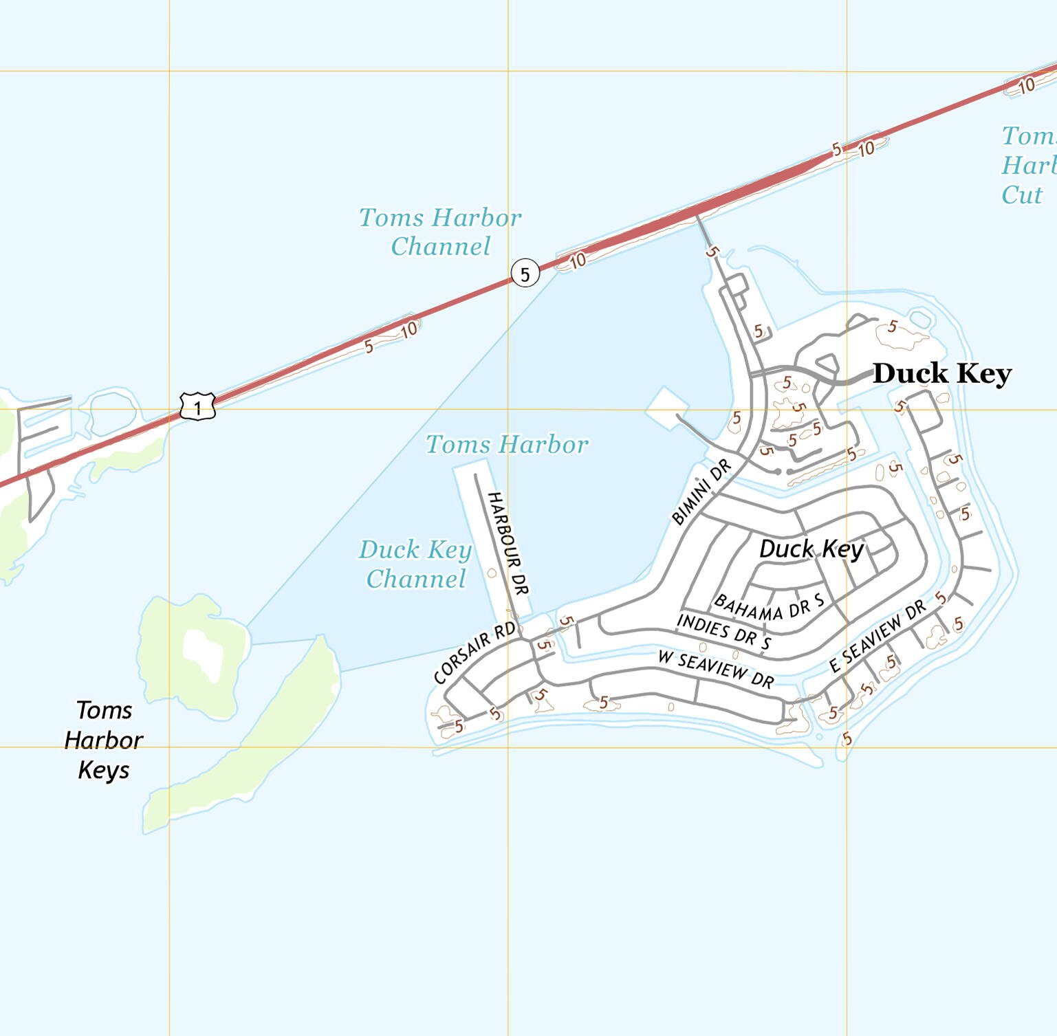 Marathon Key Florida 2018 Old Topo Map A Composite Made - Etsy UK