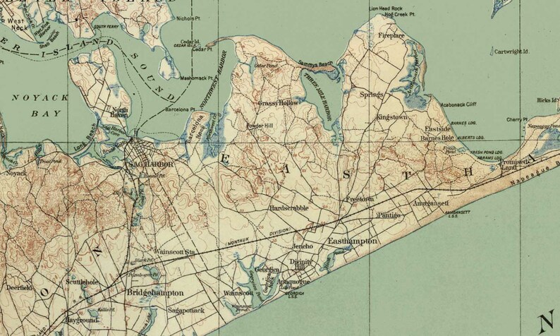 Topographic Map of Long Island, New York 1913 - Bien Map Reprint LIP - Etsy