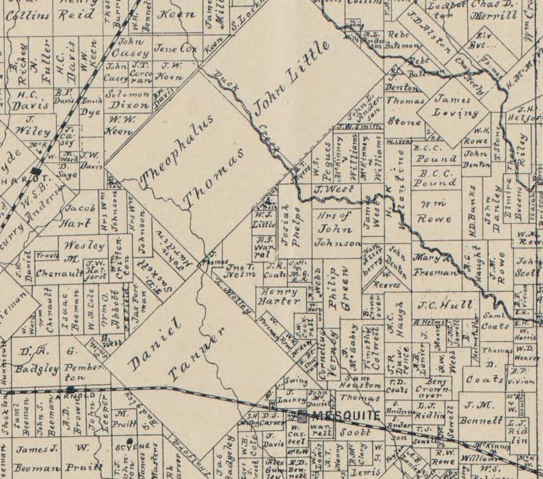 Dallas County Texas 1886 Old Wall Map Reprint With Land - Etsy