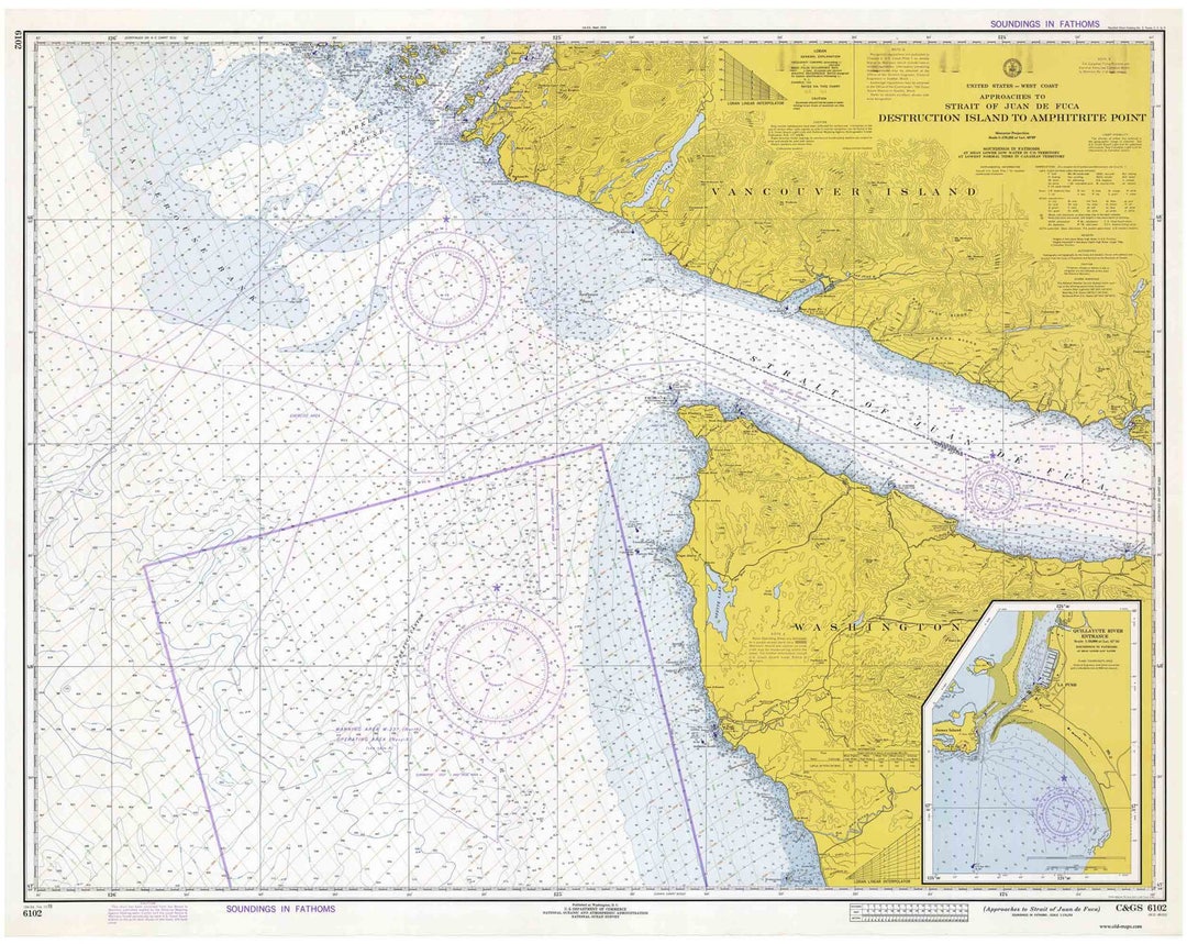 Destruction Island to Amphitrite Point 1973 Nautical Map Washington ...