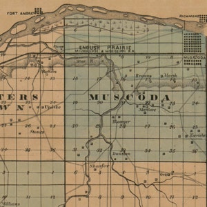 Grant County Wisconsin 1857 - Old Wall Map Reprint With Homeowner Names ...