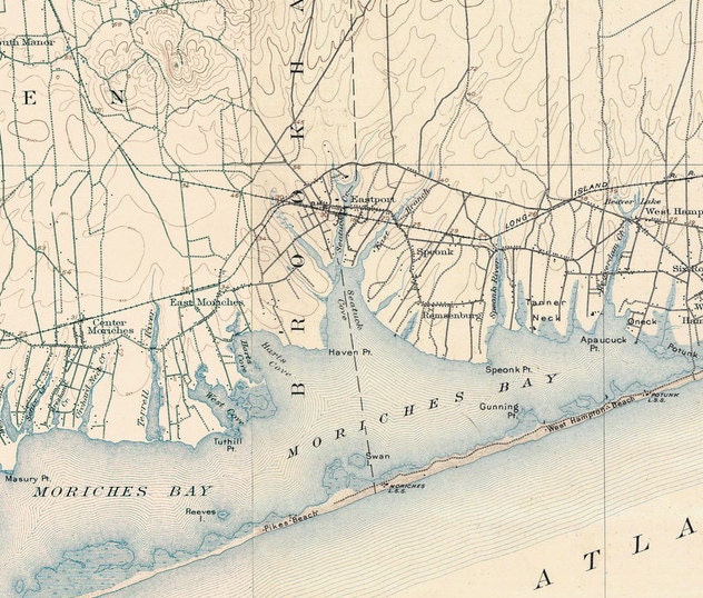 Riverhead & Southampton, Long Island, New York - 1904 USGS Old ...