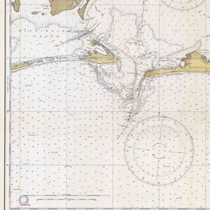 Mobile Bay 1933 Nautical Old Map Reprint - Alabama - Fairhope Bon ...