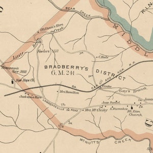Clarke County Old 1898 Map Georgia - Wall Map With Homeowner Names ...