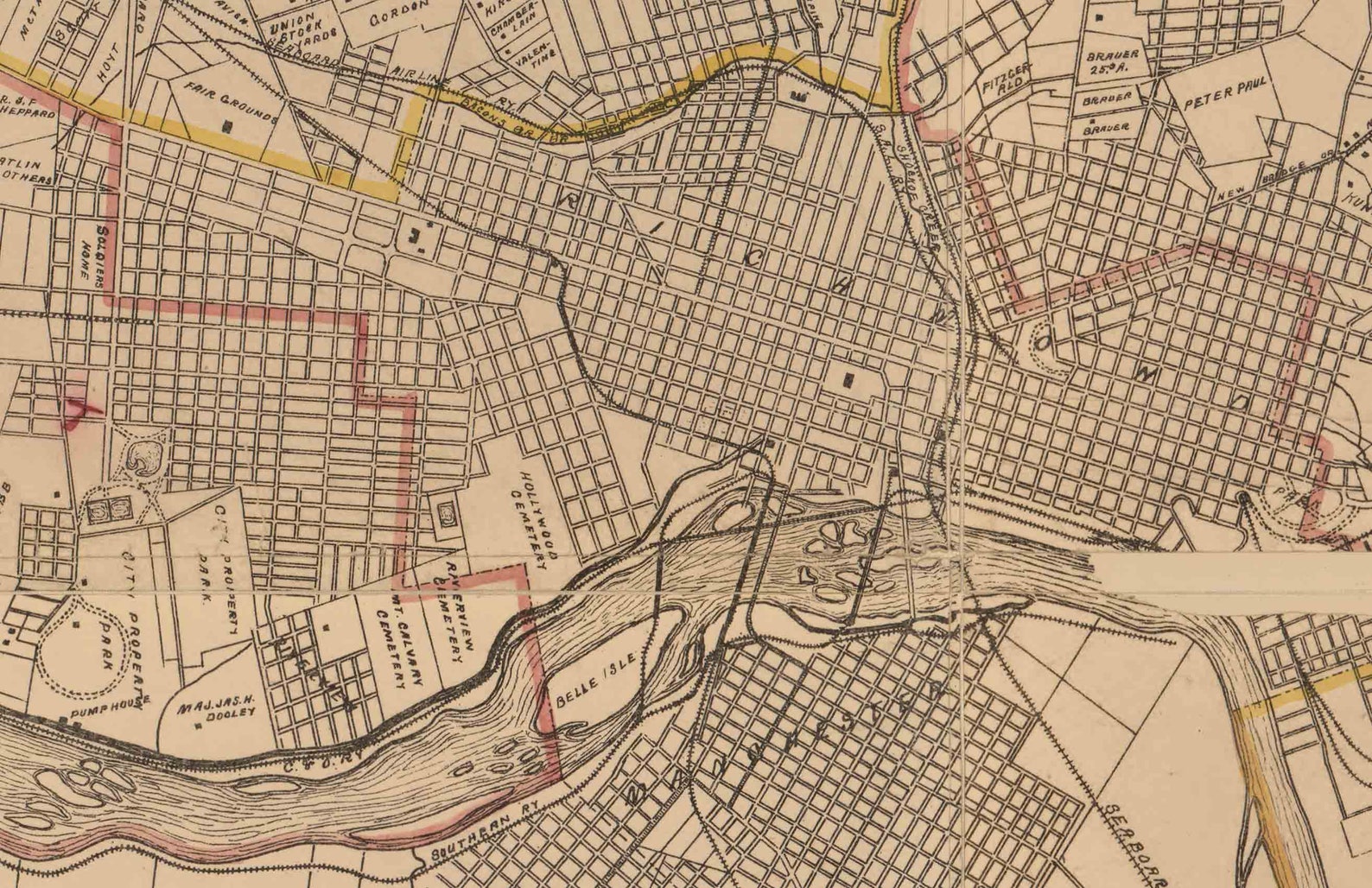 Henrico County Virginia 1901 Old Wall Map With Homeowner | Etsy