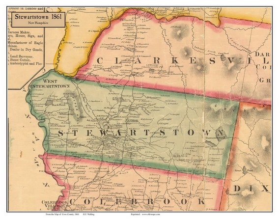 Stewartstown 1861 Old Town Map With Homeowner Names New - Etsy