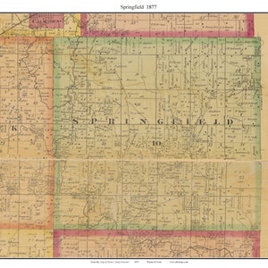 Springfield 1877 Old Town Map With Homeowner Names - Missouri - Reprint ...