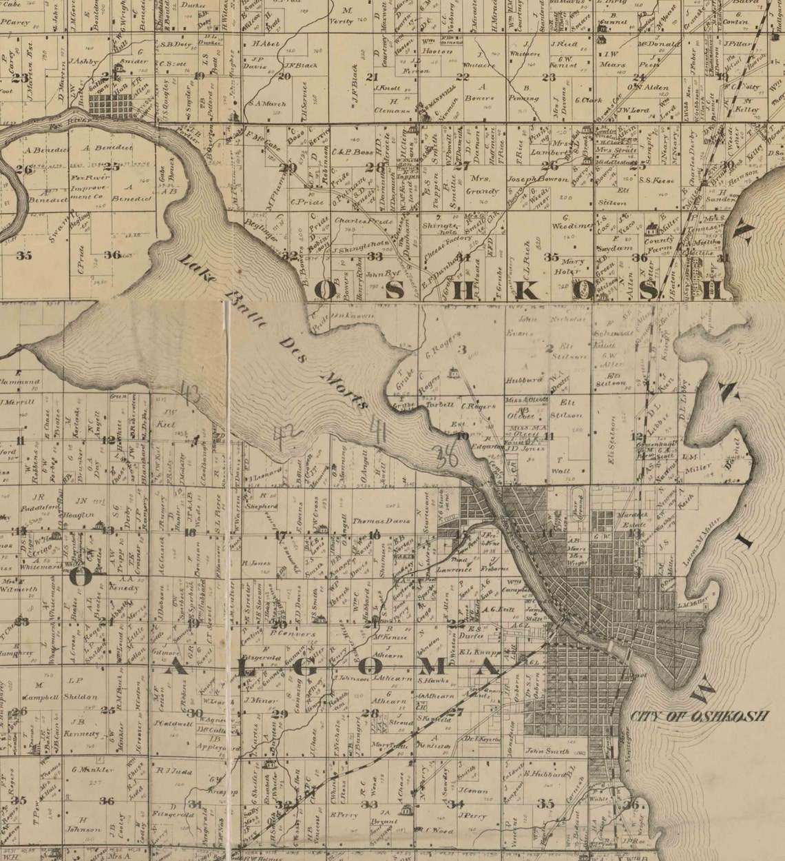 Winnebago County Wisconsin 1873 Old Wall Map Reprint with - Etsy.de