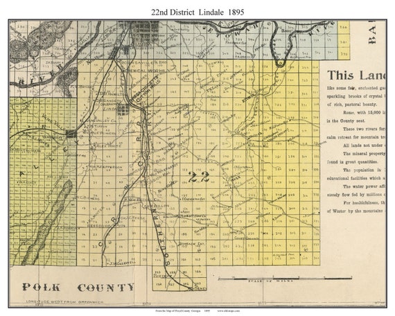 22nd District 1895 Lindale Old Town Map With Homeowner | Etsy
