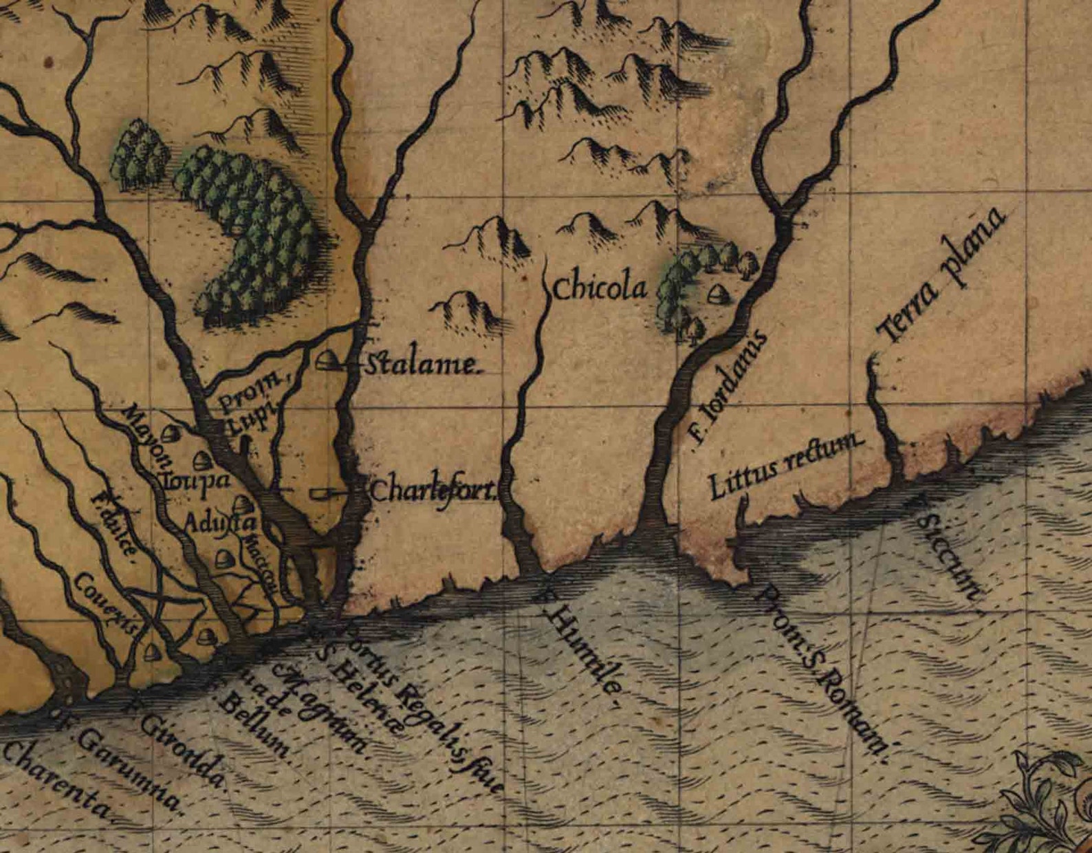 Florida 1591 State Map...sea Monster by Lemoyne De Morges - Etsy