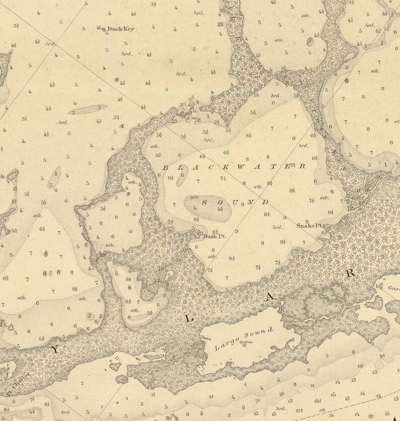 The Elbow to Lower Matecumbe Key 1895 Nautical Map Reprint - Etsy