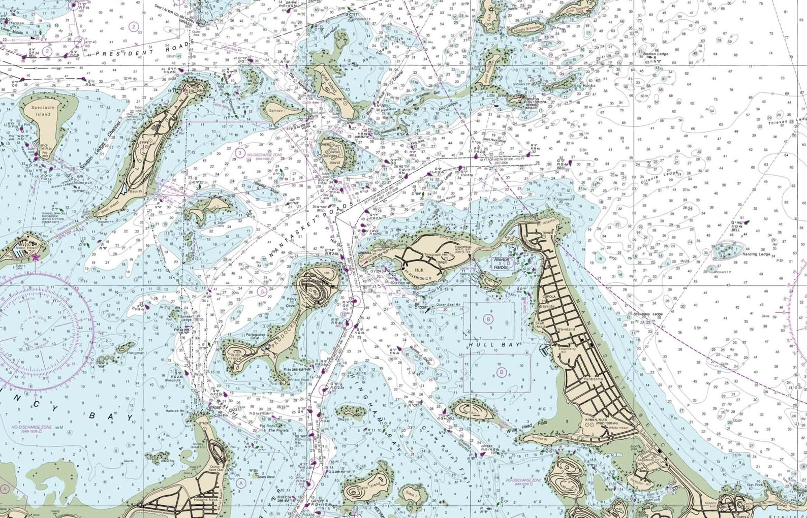 Boston Harbor, Massachusetts - 2016 Nautical Map - Reprint Harbors 246 ...