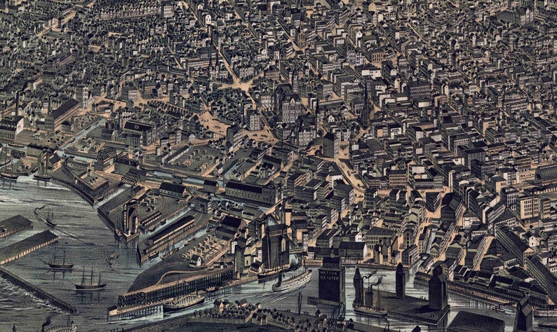 Buffalo - 1880 Birds Eye View - New York - Reprint - Etsy