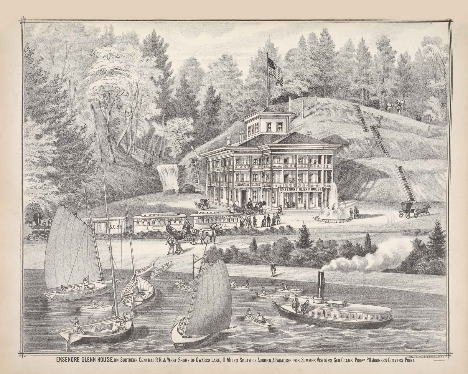 Scipio 1875 Ensenore Glen House Owasco Lake Reprint Cayuga Co - Etsy Canada