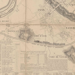 Old Map of Paris 1858 France - Walled City and Outlying Forts -- Street ...