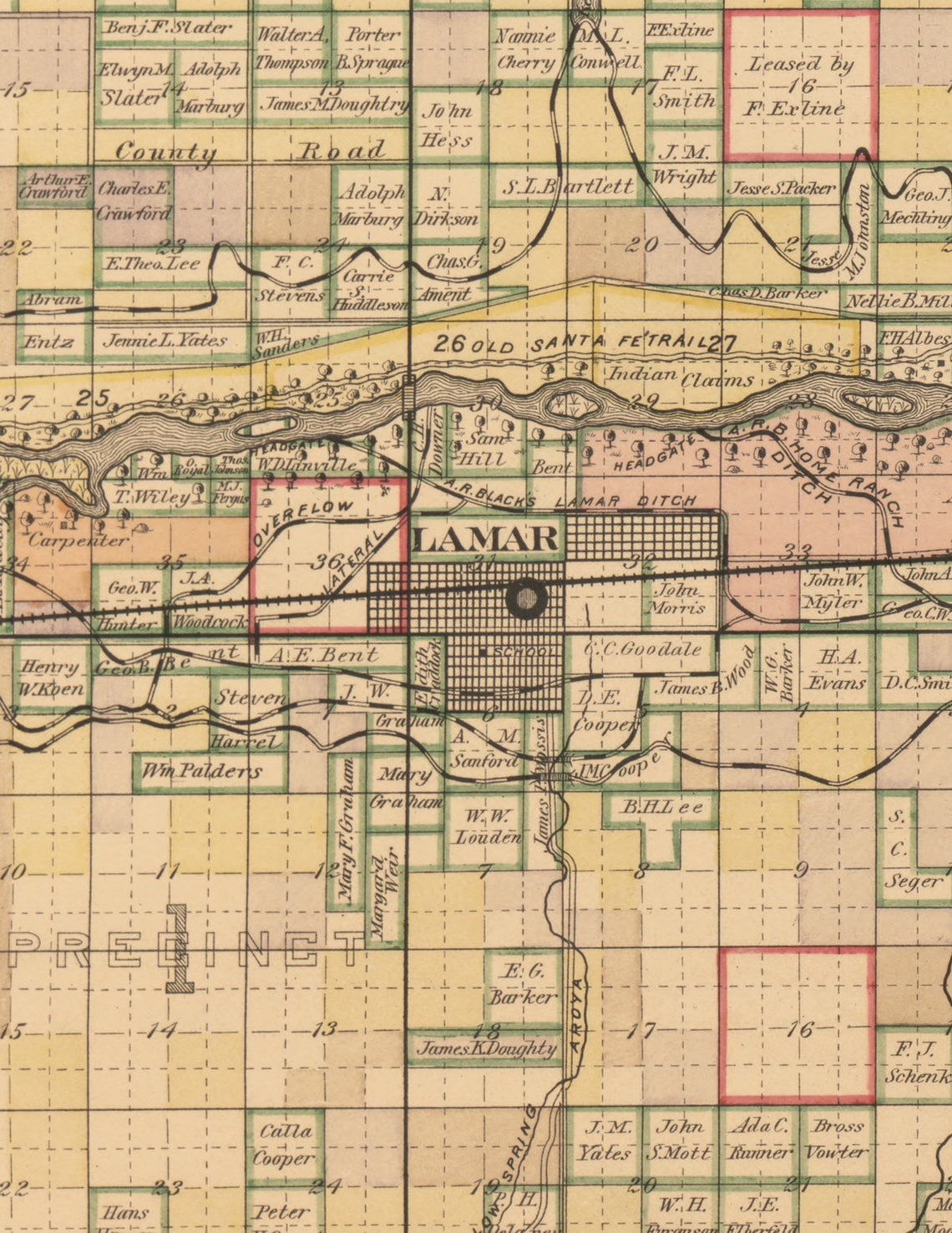 Prowers County Colorado 1889 Old Wall Map Reprint with | Etsy