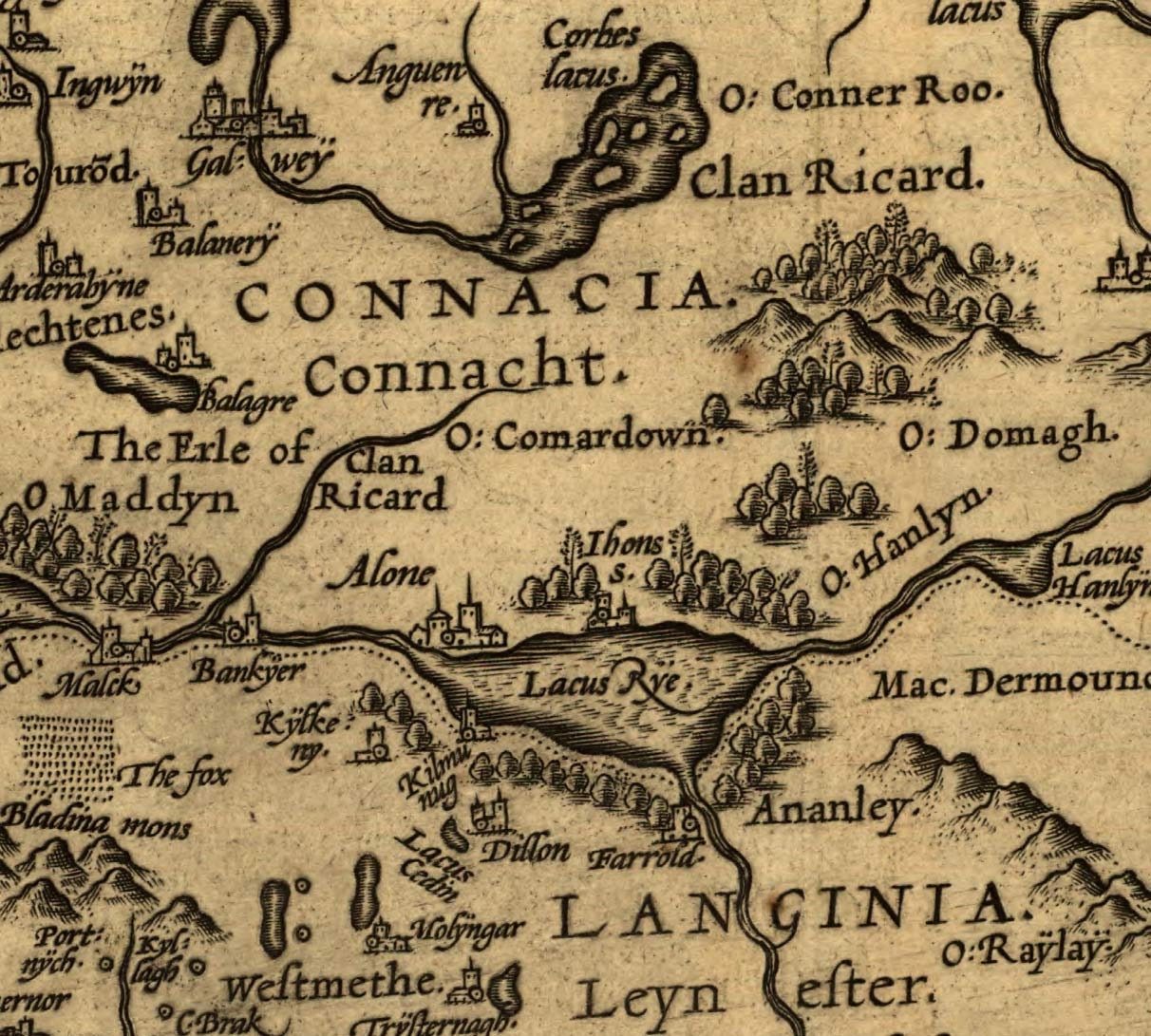 Ireland 1598 Map by Ortelius Old Map Reprint | Etsy