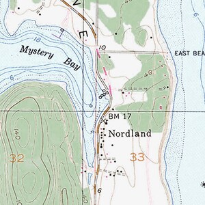 Indian & Marrowstone Islands 1998 USGS Old Topographic Map Nordland ...