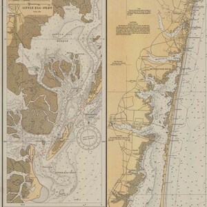 Sea Girt Light to Little Egg Inlet - 1933 Nautical Map Reprint - New ...