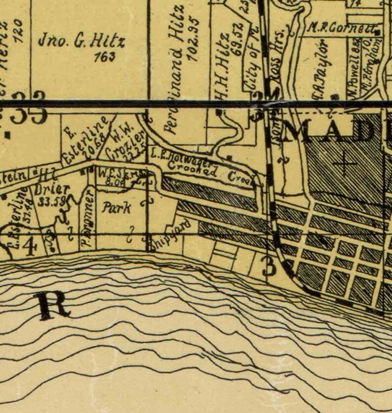 Jefferson County Indiana 1900 Old Wall Map Reprint With | Etsy