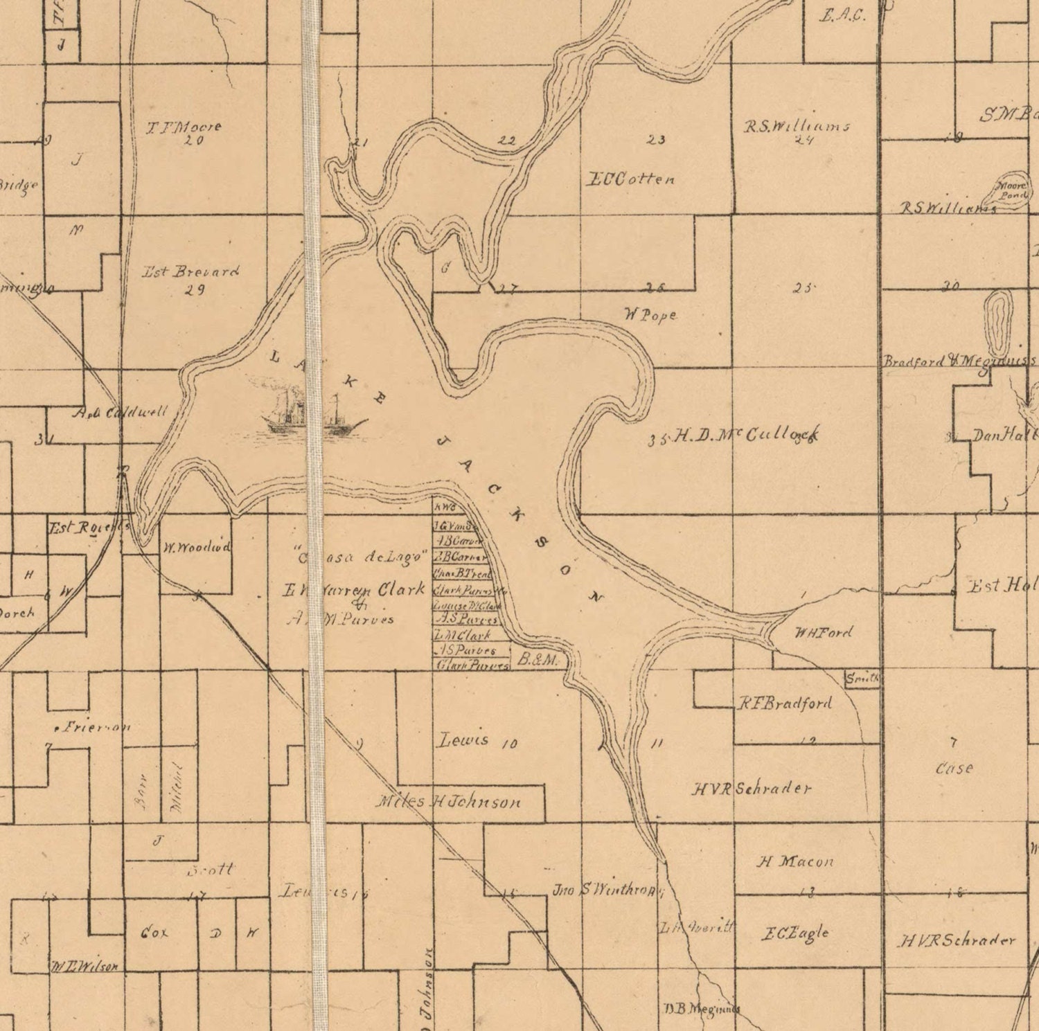 Leon County Florida 1883 Old Wall Map Reprint With Homeowner | Etsy
