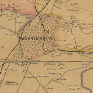 Berkeley County Map 1894 West Virginia - Old Wall Map With Homeowner ...