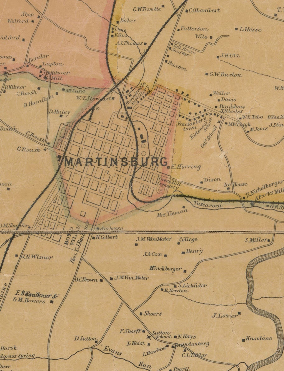 Berkeley County Map 1894 West Virginia Old Wall Map With - Etsy