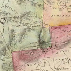 White Mountains 1816 Old Map New Hampshire Specials -- Carrigain ...