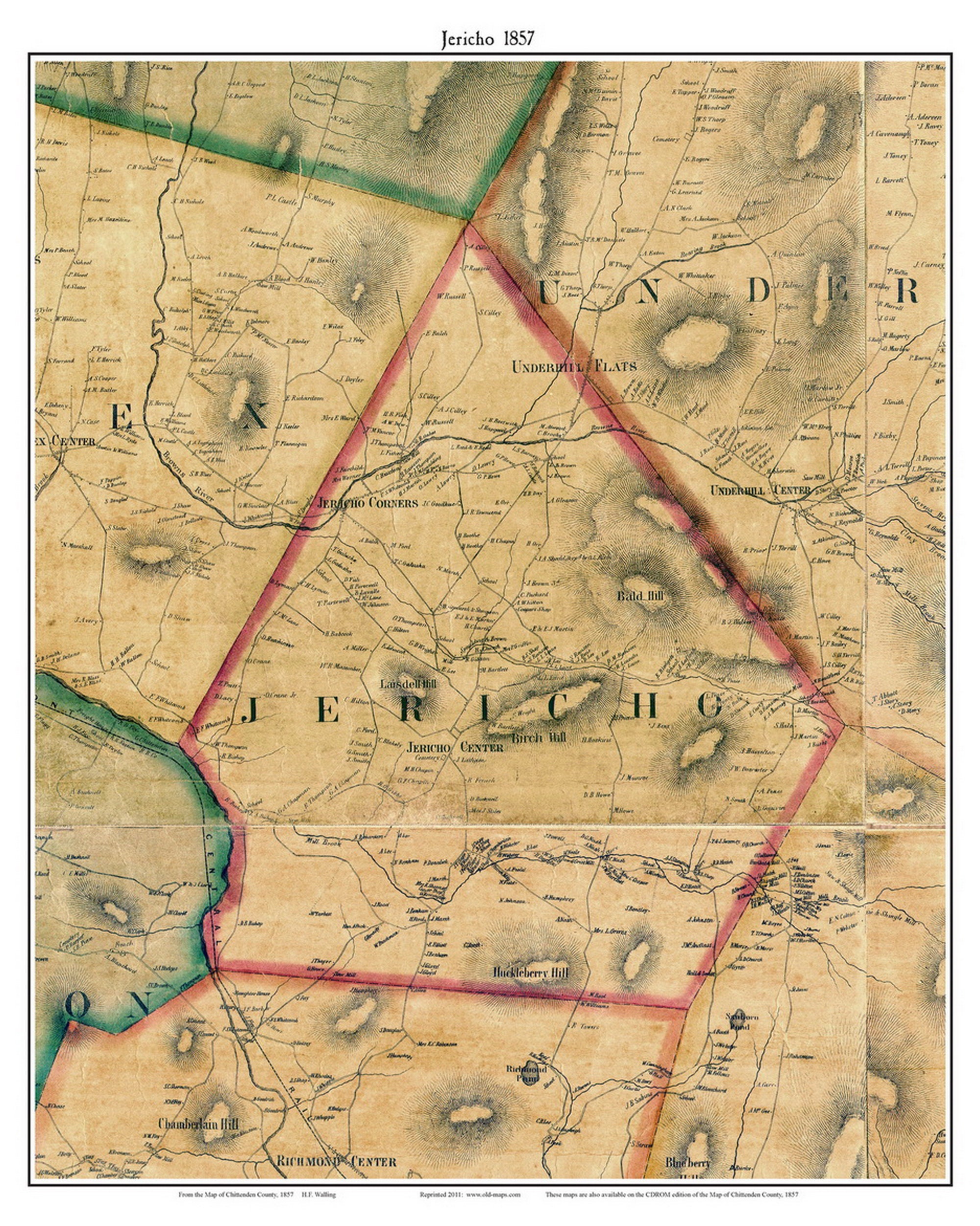 Mapa del casco antiguo de Jericó 1857 con nombres de propietarios ...