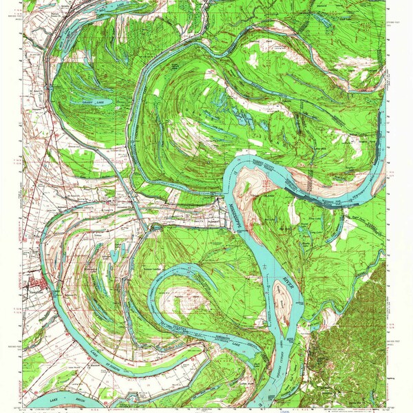 Mississippi River Topographic Map - Etsy