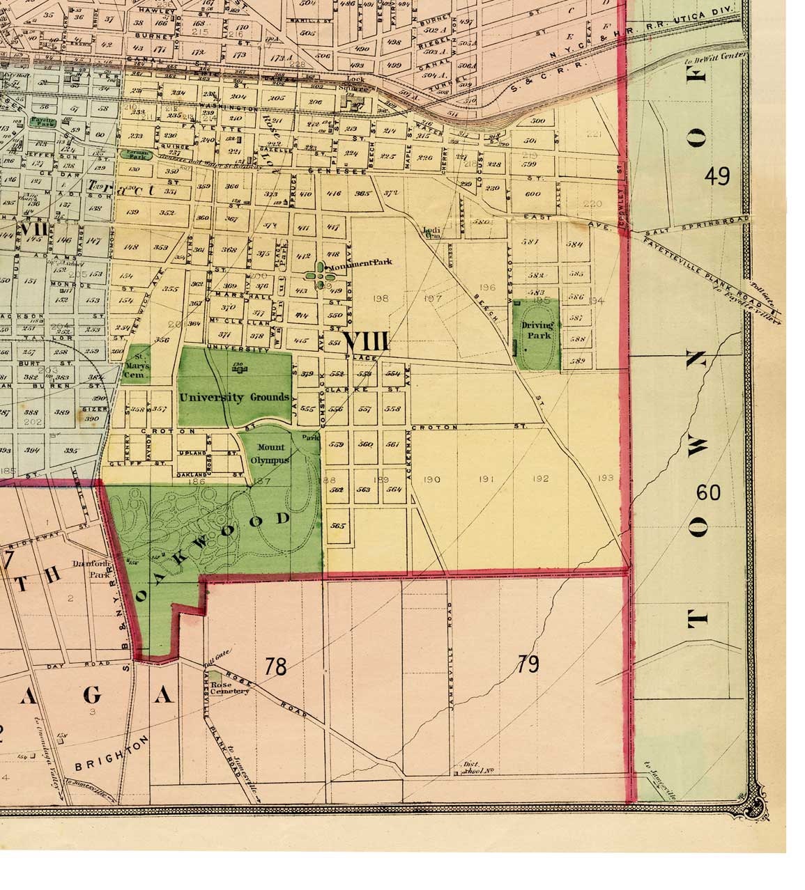 Syracuse New York Map 1874 Reprint Onondaga 1874 Atlas | Etsy