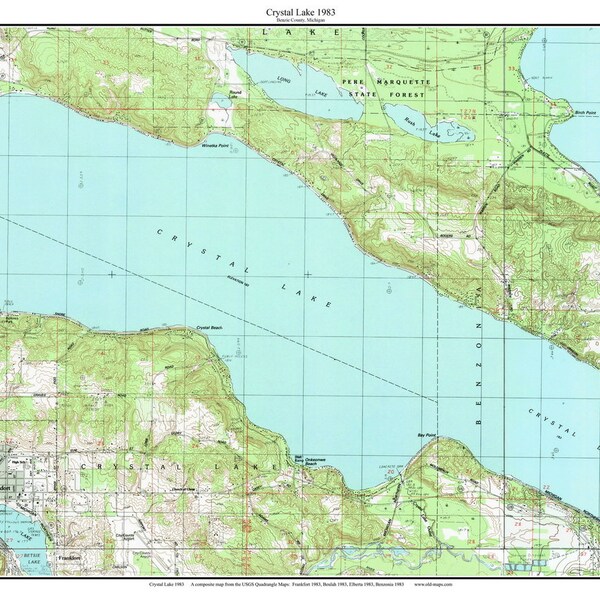 Topographic Map of Lake Michigan - Etsy