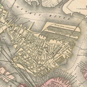 Boston 1875 Map by J.B. Beers - Reprint - Etsy
