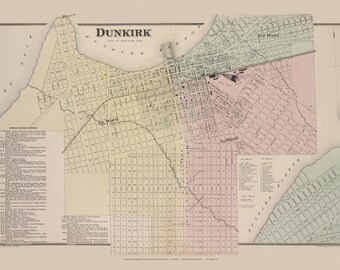 Old Dunkirk Map - Etsy