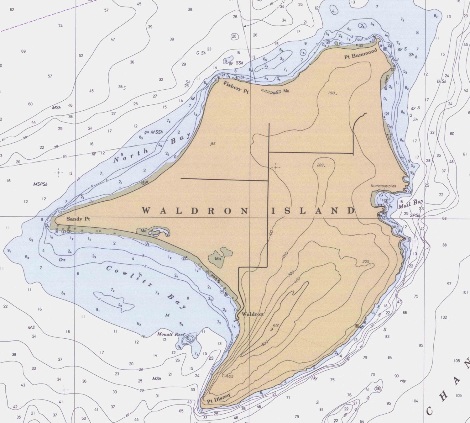Boundary Pass 1981 Nautical Map Washington Reprint PC | Etsy
