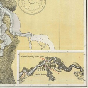 Willapa Bay 1928 Nautical Map, Oregon-washington PC Harbors Reprint ...