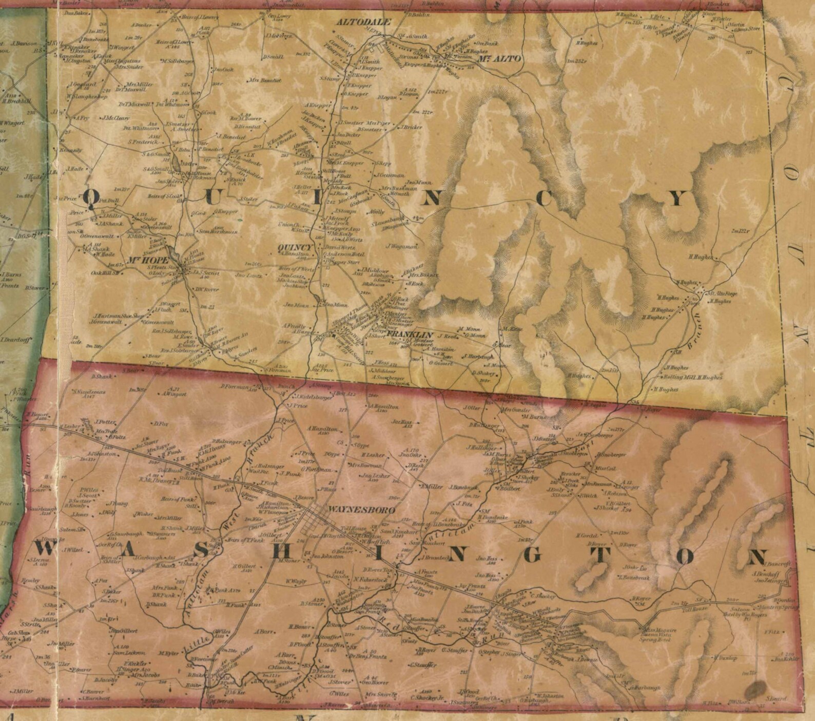 Franklin County Pennsylvania 1858 - Copy 1 - Old Wall Map With ...