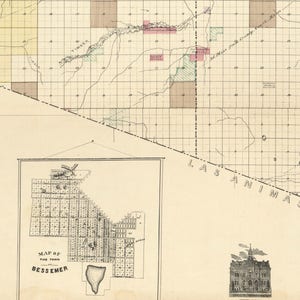 Pueblo County Colorado 1888 - Old Wall Map Reprint With Landowner Names ...