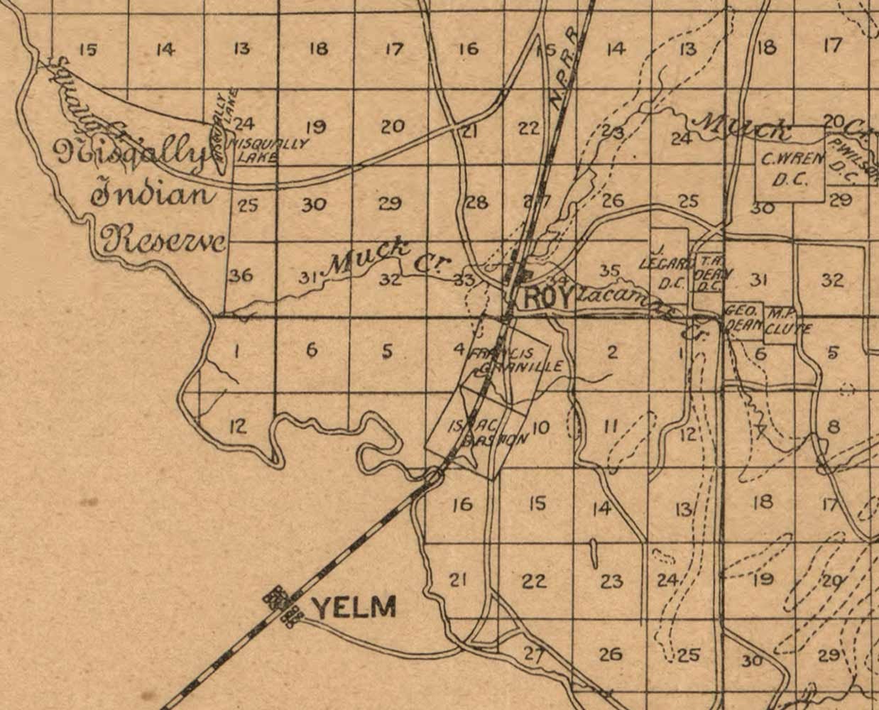 Pierce County - Washington - 1890 Land Owners Names Old Map Reprint - Etsy