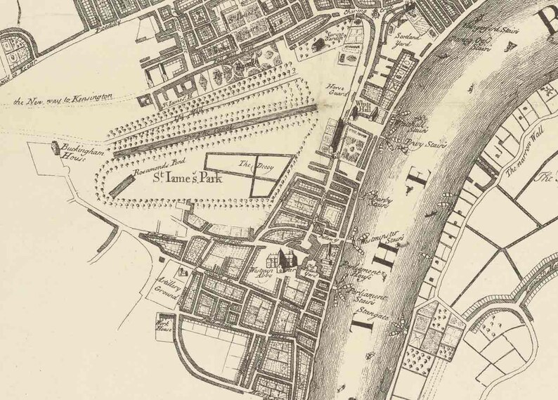 London England 1720 Old Map Reprint - Etsy